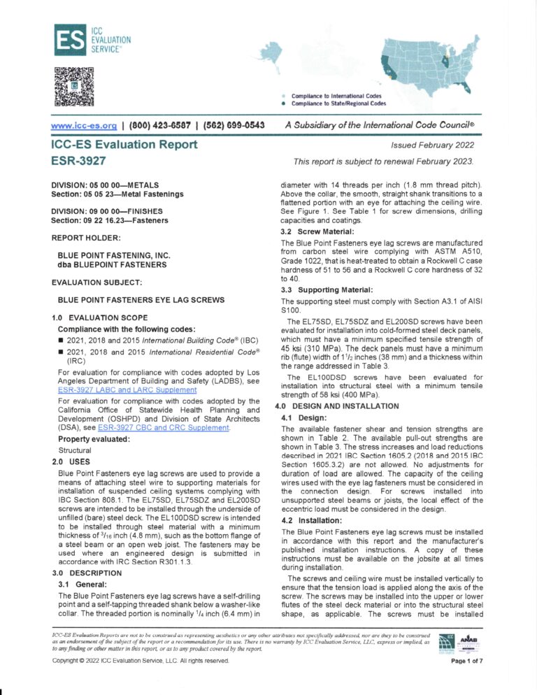 Catalog/Specs – Bluepoint Fasteners